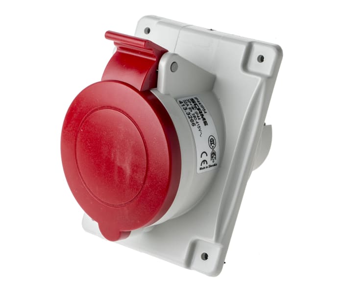 413.3267 Scame | Scame IP44 Red Panel Mount 3P + E Heavy Duty Power ...