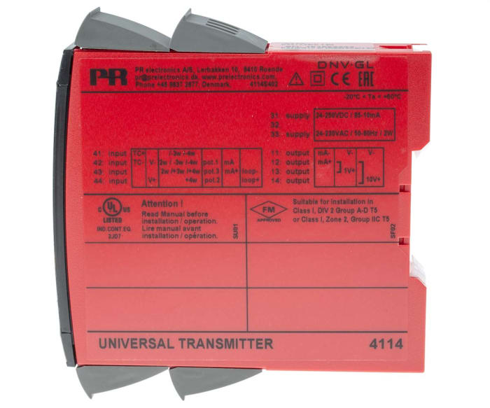 4114 PR Electronics | PR Electronics 4100 Series Universal Transmitter ...