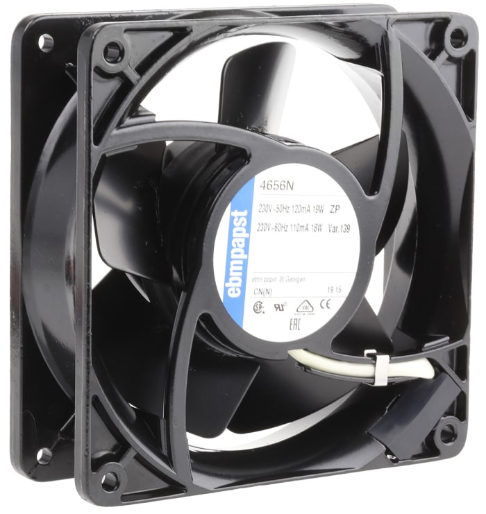 4656N-KR1 ebm-papst | ebm-papst 4000 N Series Axial Fan Kit, 230 V ac, AC Operation, 160m³/h ...