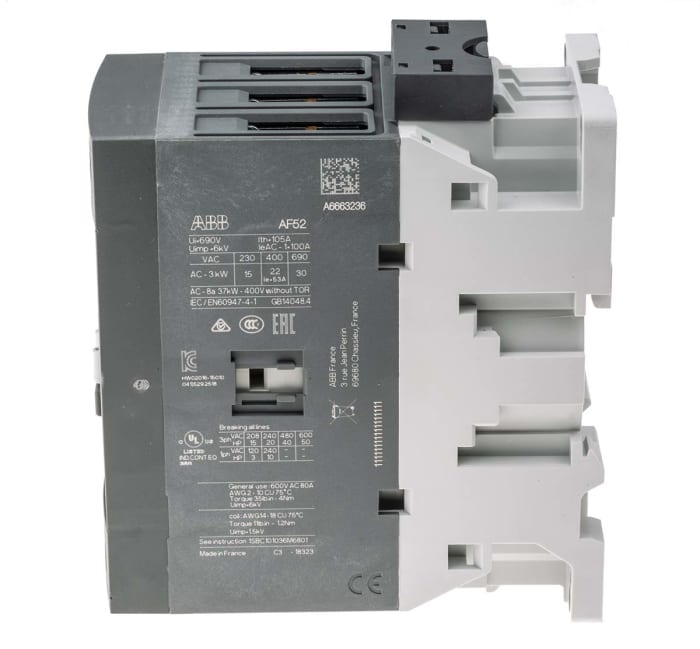 1SBL367001R1300 AF52-30-00-13 ABB | ABB AF52 AF Contactor, 230 V ac Coil, 3-Pole, 100 A, 22 kW ...