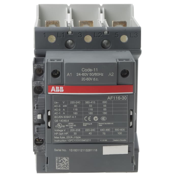 1SFL427002R1111 AF116-30-11B-11 ABB | ABB AF116 Contactor, 24 V ac/dc ...