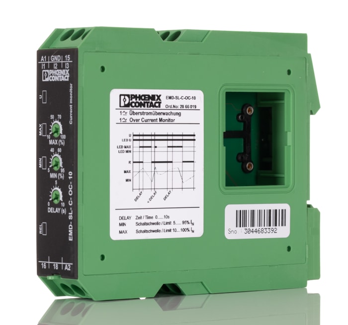 2866019 Phoenix Contact | Phoenix Contact Current Monitoring Relay, 1 ...