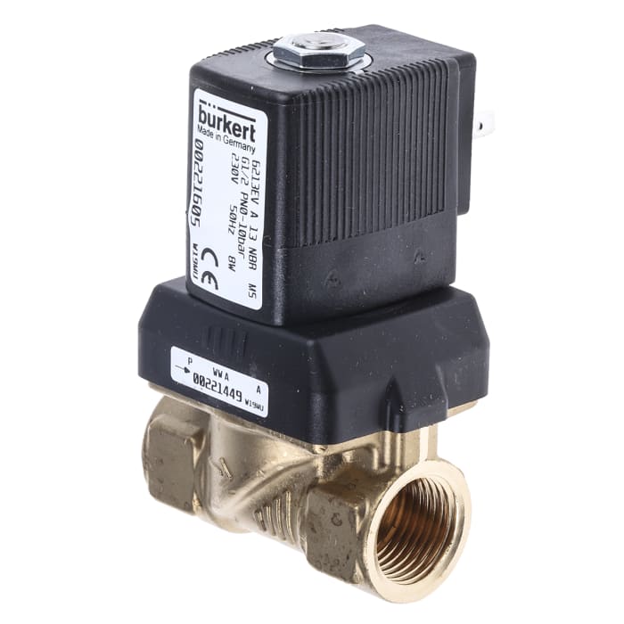 221605 Burkert | Burkert Solenoid Valve 221605, 2 port(s) , NC, 230 V ...