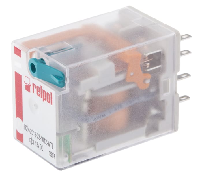 R2N-2012-23-1012-WTL Relpol | Relpol Plug In Power Relay, 12V dc Coil ...