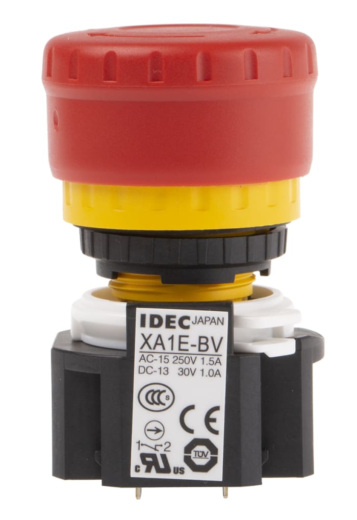 XA1E-BV302R Idec | Idec Emergency Stop Push Button, Panel Mount, SPDT ...