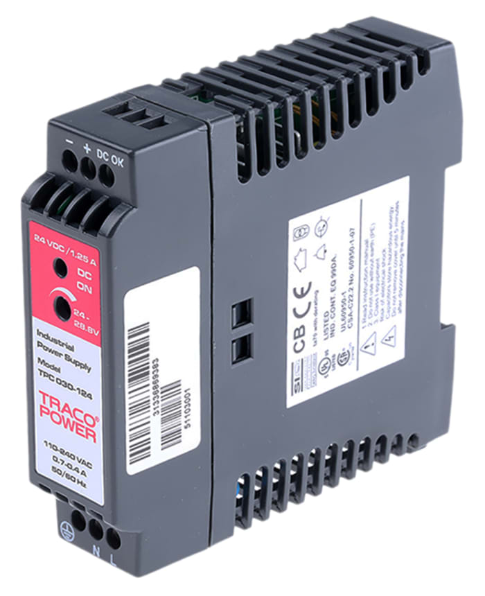 TPC 030-124 TRACOPOWER | TRACOPOWER TPC Switched Mode DIN Rail Power ...