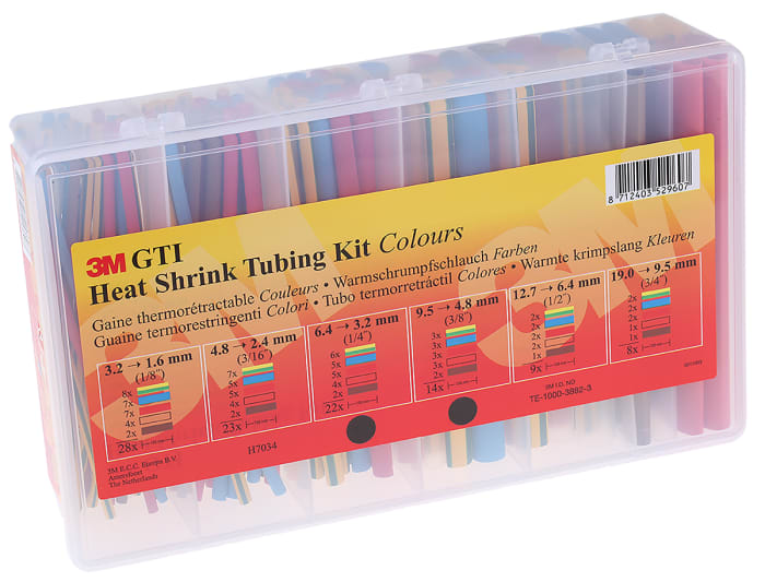 GTIColour 3M | 3M Halogen Free Heat Shrink Tubing, Black, Blue, Brown ...