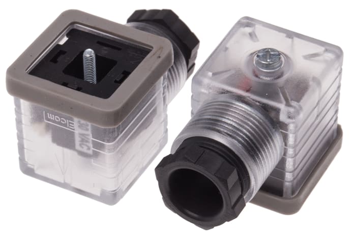 RS PRO | RS PRO 2P+E DIN 43650 A, Female Solenoid Valve Connector with ...