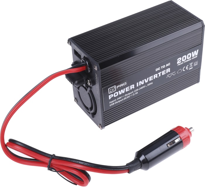 RS PRO | RS PRO Modified Sine Wave 200W Power Inverter, 24V dc Input, 230V ac Output | 816-0021 | RS