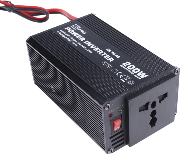 RS PRO | RS PRO Modified Sine Wave 200W Power Inverter, 24V dc Input, 230V ac Output | 816-0021 | RS