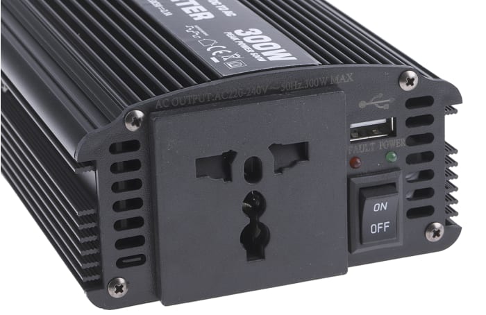 RS PRO | RS PRO Modified Sine Wave 300W Power Inverter, 24V dc Input, 230V ac Output | 816-0028 | RS
