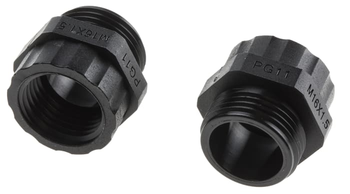 RS PRO | RS PRO Cable Gland Adaptor, PG11 Exterior Thread, M16 Interior ...
