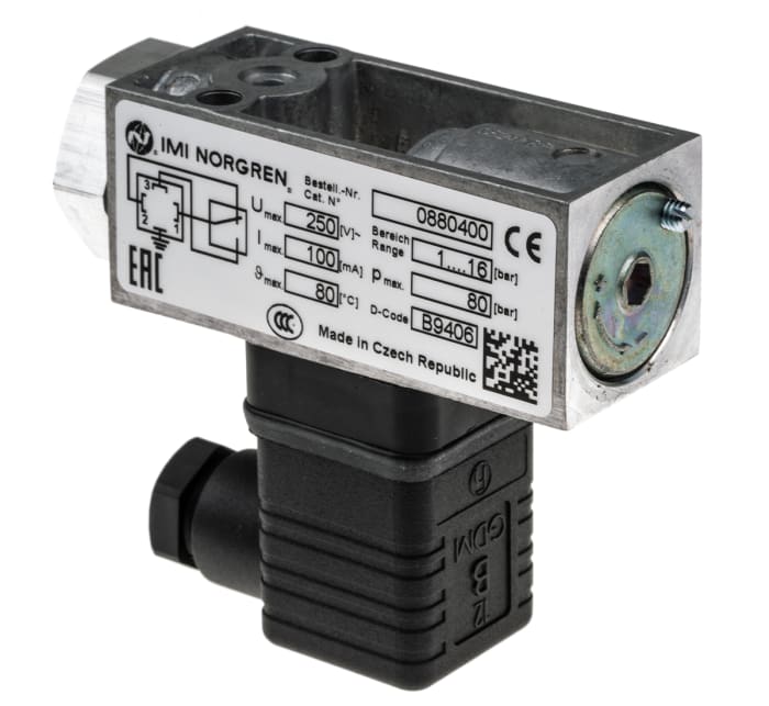 0880400000000000 IMI Norgren | IMI Norgren Pressure Switch, G 1/4 1bar ...