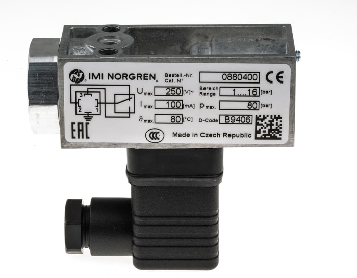 0880400000000000 Norgren | Norgren Pressure Switch, IP65 16bar | 822 ...
