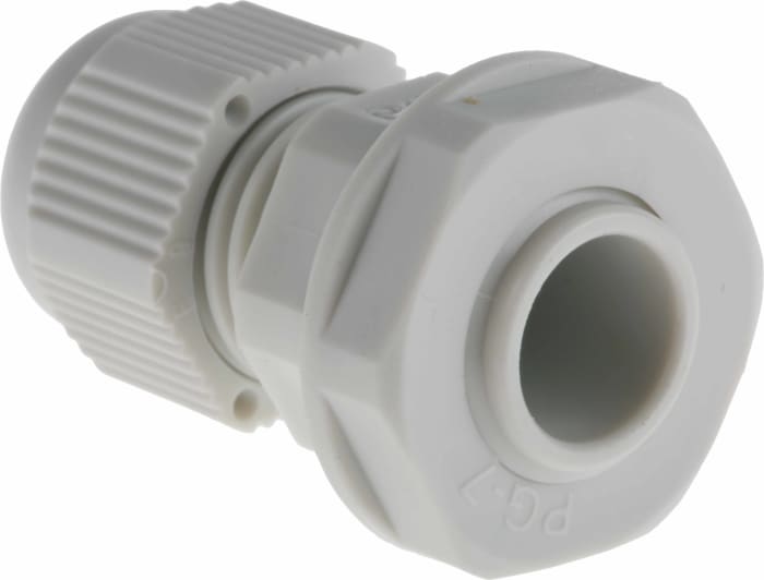 RS PRO | RS PRO Grey Nylon Cable Gland, PG7 Thread, 3.5mm min., 6mm max ...