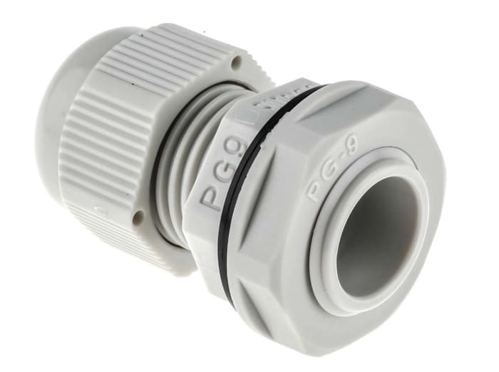 RS PRO | RS PRO Grey Nylon Cable Gland, PG9 Thread, 4mm min., 8mm max ...