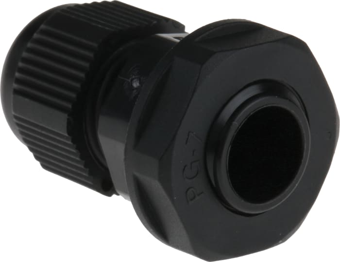 RS PRO | RS PRO Black Nylon Cable Gland, PG7 Thread, 3.5mm Min, 6mm Max ...