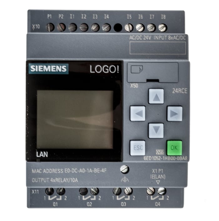 6ED1052-1HB00-0BA8 Siemens | Siemens LOGO! 8 Logic Module, 24 V dc ...