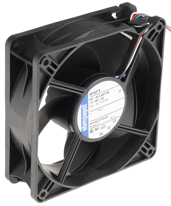4414H ebm-papst | ebm-papst 4400 Series Axial Fan, 24 V dc, DC ...