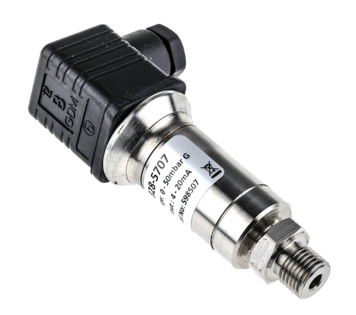 RS PRO | Sensor de presión manométrica RS PRO, 0bar → 50mbar, G1/4, 9 → ...