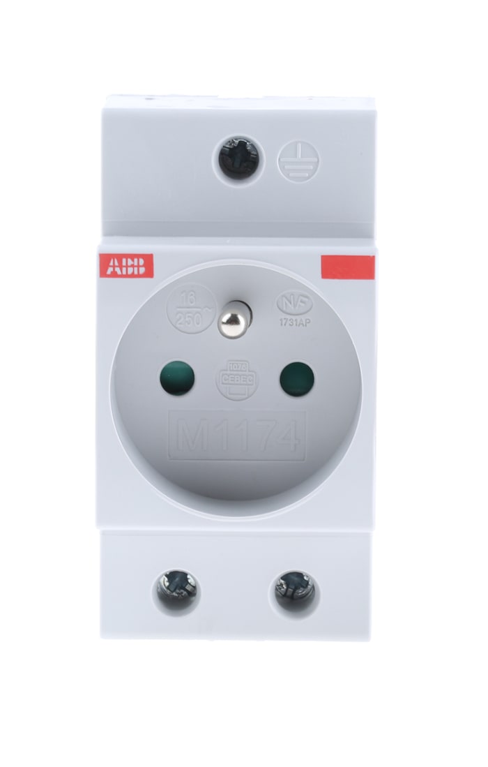 2CSM110000R0711 ABB | ABB Grey 1 Gang Plug Socket, 16A, Type E - French, Indoor Use | 829-4537 ...