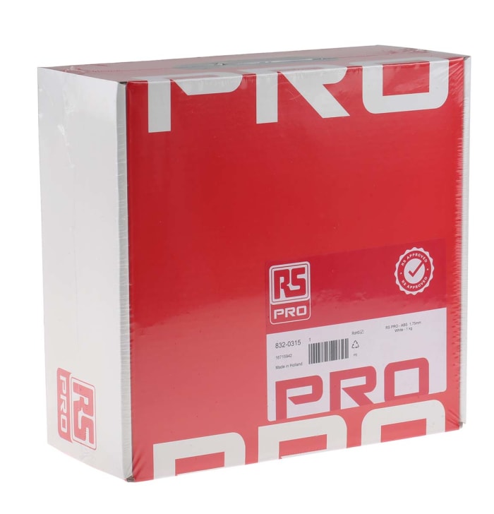 RS PRO | RS PRO 1.75mm White ABS 3D Printer Filament, 1kg | 832-0315 | RS