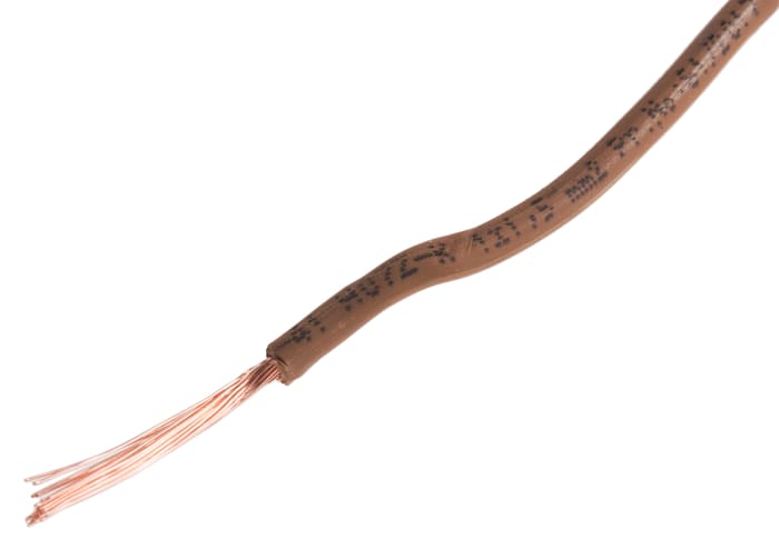 RS PRO | RS PRO Brown 1.5mm² Hook Up Wire, 15 AWG, 27/0.25 mm, 100m ...