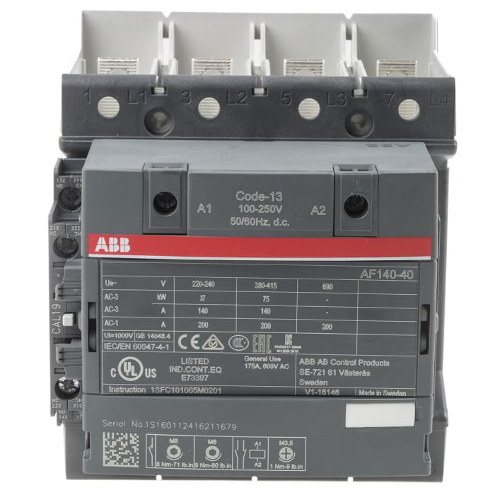 1SFL447102R1311 AF140-40-11B-13 ABB | ABB AF Series Contactor, 230 V ac ...
