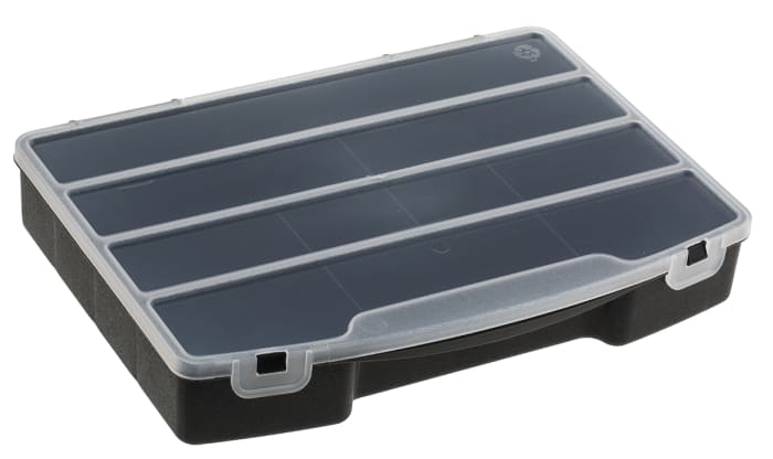 RS PRO | RS PRO 10 Cell Black PP Compartment Box, 40mm x 245mm x 180mm ...