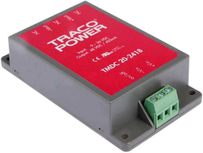 TMDC 20-2418 TRACOPOWER | TRACOPOWER TMDC 20 DC-DC Converter, 48V dc/ 420mA Output, 9 → 36 V dc ...