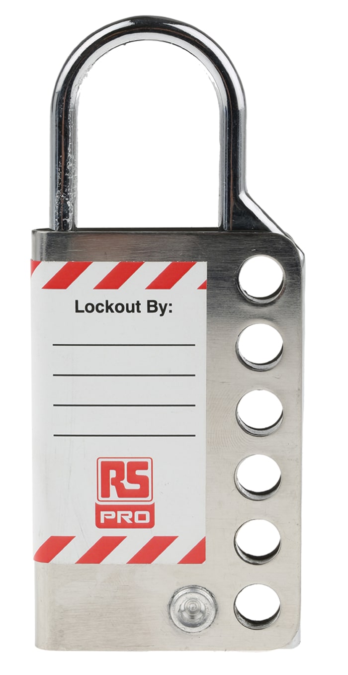 RS PRO | RS PRO Chrome 6-Lock Stainless Steel Sheet Hasp Lockout, 8 ...