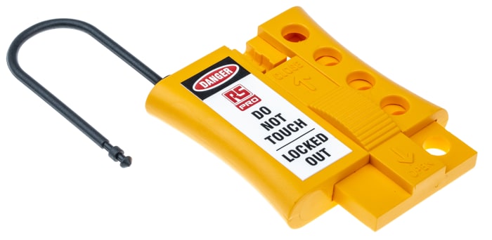 RS PRO | RS PRO Black, Yellow 4-Lock ABS, Nylon Lockout Electrical Hasp ...