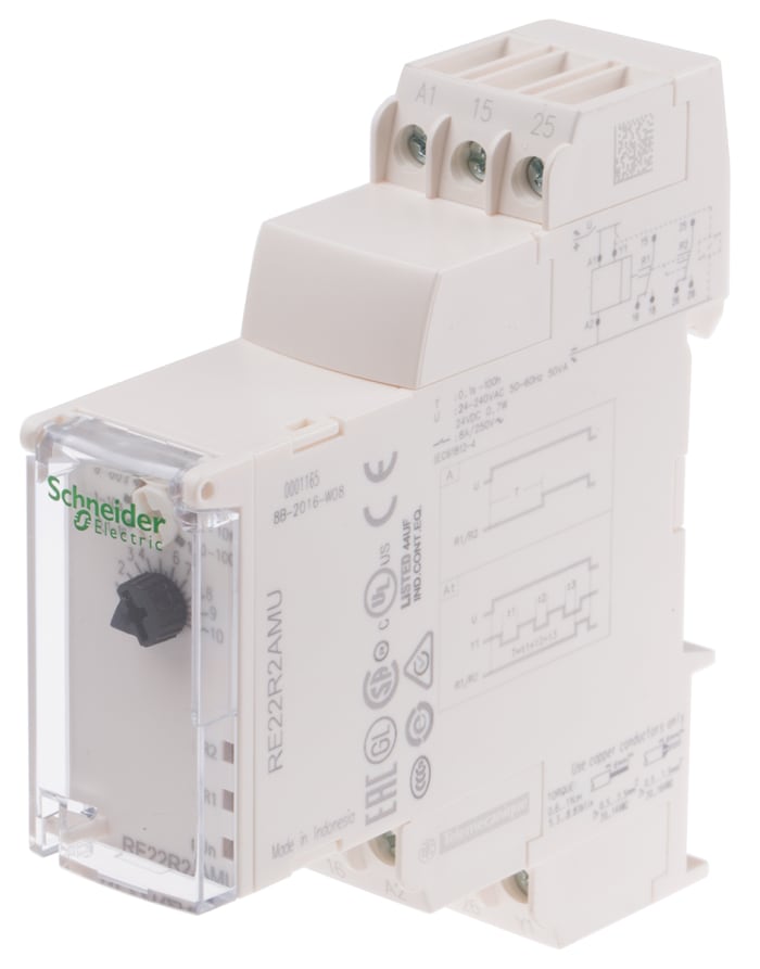 RE22R2AMU Schneider Electric | Temporizador multifunción Schneider Electric Harmony Time, 24 → ...