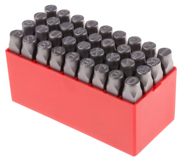 RS PRO | Juego de punzones para grabado de letras RS PRO, carácter de 10mm, contiene 36 piezas ...