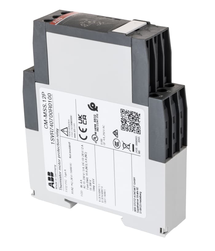 1SVR740700R0100 CM-MSS.12P ABB | ABB Temperature Monitoring Relay, SPDT, DIN Rail | 876-4991 | RS