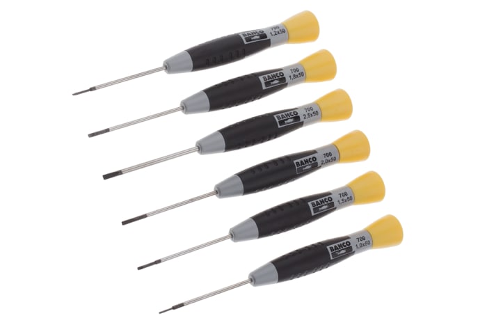 706-3 Bahco | Bahco Slotted Precision Screwdriver Set, 6-Piece | 876 ...