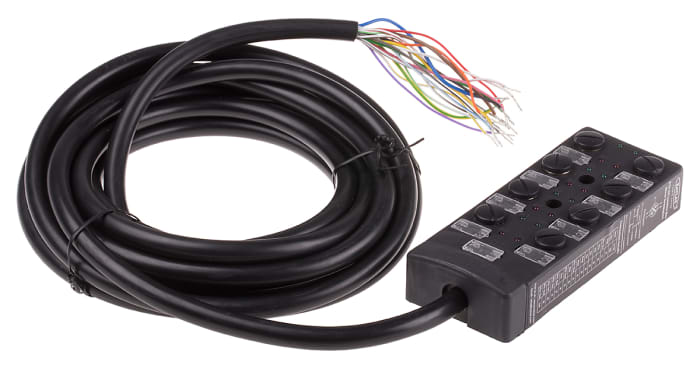 RS PRO | RS PRO Sensor Box, M12, 5m cable, 5 way, 8 port | 877-1224 | RS