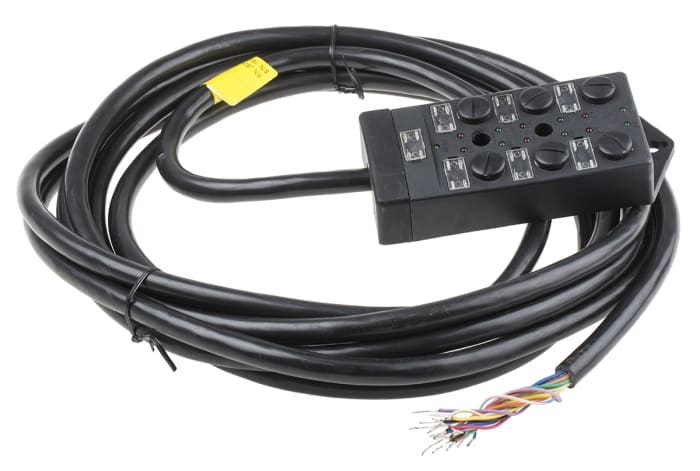 RS PRO | RS PRO Sensor Box, M12, 5m cable, 5 way, 6 port | 877-1227 ...