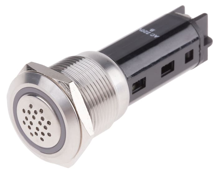 RS PRO | RS PRO Panel Mount Buzzer, 220 V ac, 75dB at 1 m | 877-1851 | RS