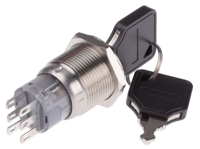 RS PRO | RS PRO IP40 Key Switch, DPDT, 5 A 3-Way Flat-Key | 877-2009 | RS