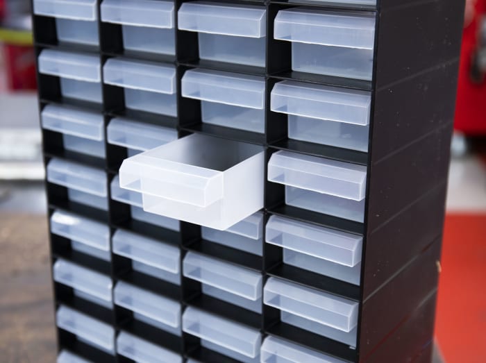 RS PRO | RS PRO 40 Drawer Unit, Plastic, 420mm x 270mm x 130mm, Black ...