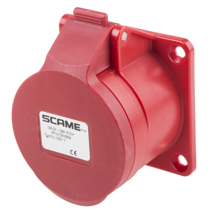 413.1667-7 Scame | Conector de potencia industrial Hembra, Formato 6P ...