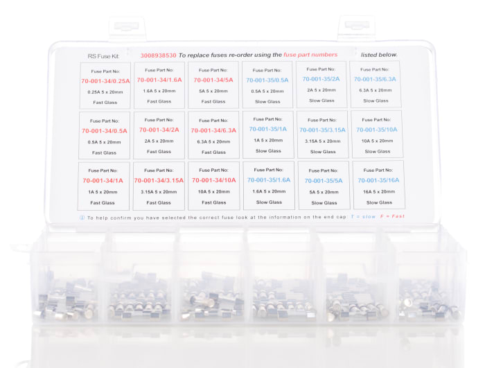 RS PRO | RS PRO F, T Fuse Kit | 893-8530 | RS