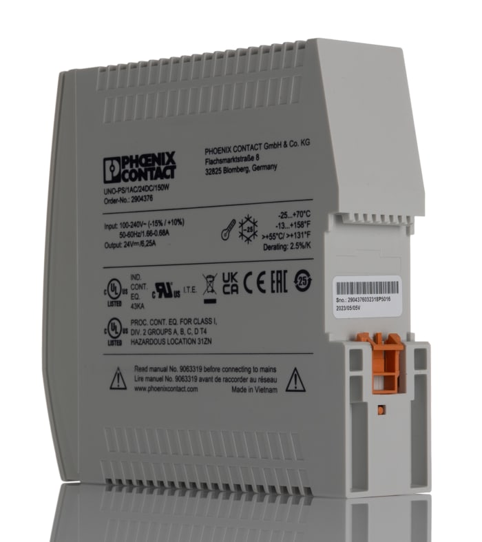 2904376 Phoenix Contact | Phoenix Contact UNO POWER Switched Mode DIN ...