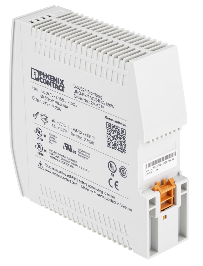 2904376 Phoenix Contact | Phoenix Contact UNO POWER Switched Mode DIN ...