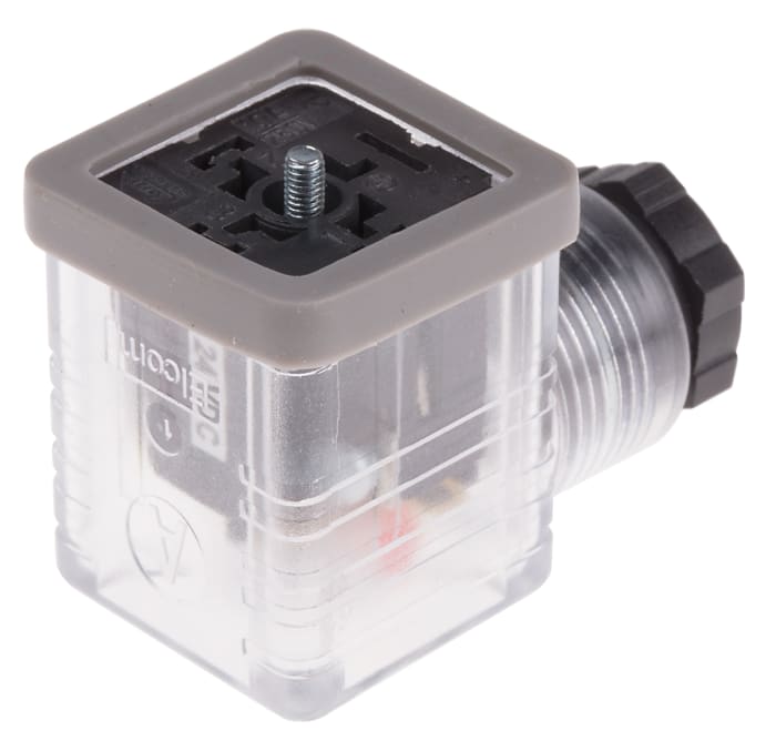 RS PRO | Conector de válvula DIN 43650 A RS PRO, hembra, 2P+E, 24 V dc ...