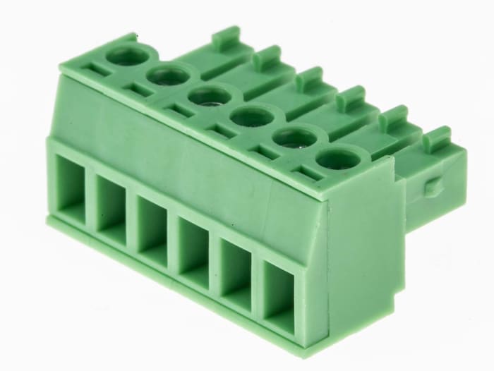 RS PRO | Bloque de terminal PCB Hembra Ángulo recto RS PRO de 6 vías, paso 3.81mm, 8A, de color ...