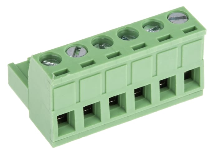 RS PRO | RS PRO, 5.08mm Pitch, 6 Way, Right Angle, Pluggable Terminal Block, Plug, Through Hole ...