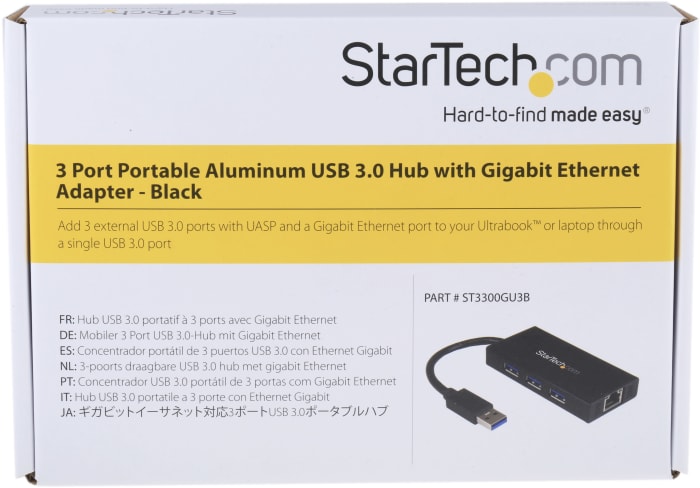ST3300GU3B StarTech.com | StarTech.com 3 Port USB 3.0 USB A Hub, AC ...