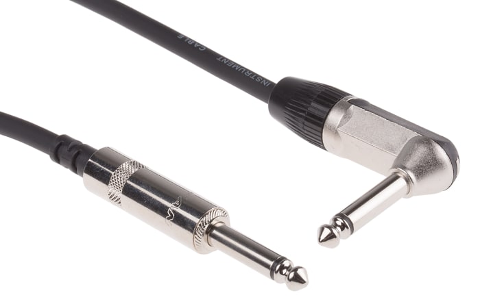 RS PRO | RS PRO 6.35mm Mono Jack to 6.35mm Mono Jack Aux Cable, Black ...